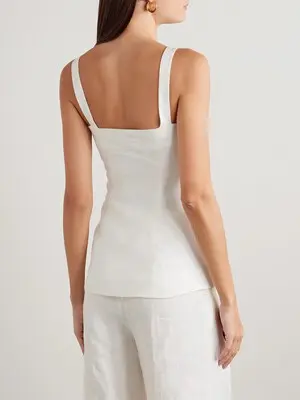 Faithfull The Brand Corbiere Linen Tank - White