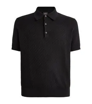 Brioni Cotton-silk-cashmere Polo Shirt - Black