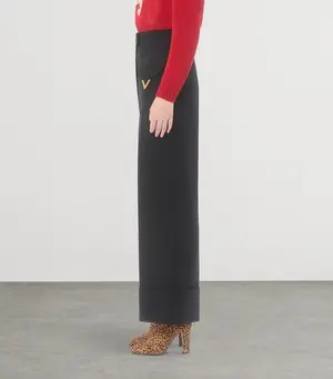 Valentino Garavani Silk Wide-leg Trousers