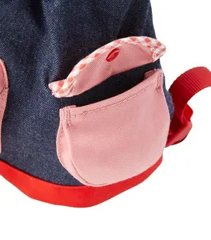 MIKI HOUSE Embroidered Denim Backpack