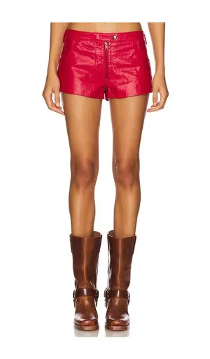 Understated Leather Frill Shorts For Women