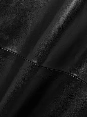 Khaite Winler Gathered Leather Maxi Skirt