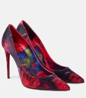CHRISTIAN LOUBOUTIN Kate 100 Floral Satin Crepe Pumps - Multicoloured