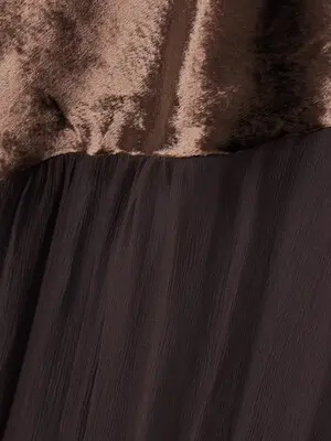 Staud Beaton Draped Velvet And Chiffon Gown