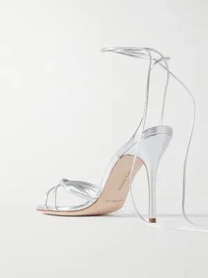Manolo Blahnik Leva 105 Metallic Leather Sandals