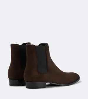 Saint Laurent Wyatt Suede Chelsea Boots - Brown
