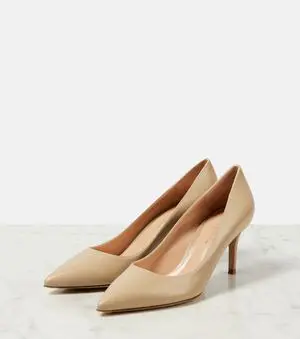 GIANVITO ROSSI 70 Leather Pumps - Beige