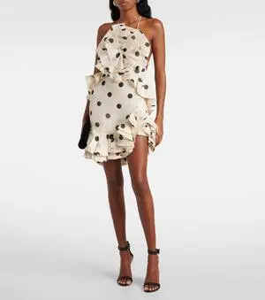 Zimmermann Crush Polka-dot Ruffle Minidress