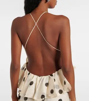 Zimmermann Crush Polka-dot Ruffle Minidress