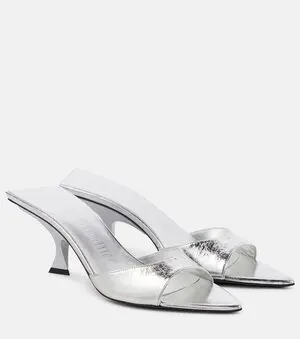 Attico Silver Tone Mules Clogs For Women
