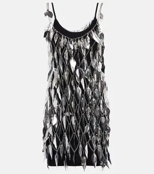 Rabanne Embellished Chain Detail Mini Dress
