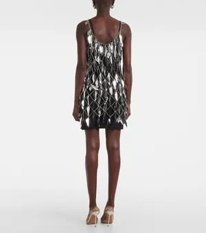 Rabanne Embellished Chain Detail Mini Dress