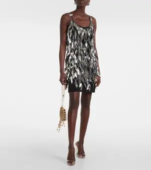 Rabanne Embellished Chain Detail Mini Dress