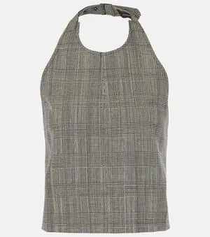 Wardrobe.NYC Prince Of Wales Check Wool Top - Grey
