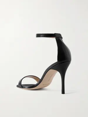 Manolo Blahnik Chaos 90 Leather Stiletto Sandals - Black