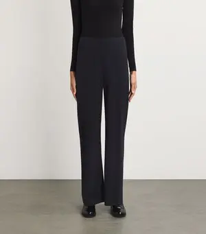 Vince Crepe High-waisted Trousers - Navy