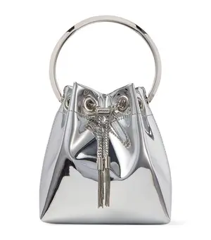 JIMMY CHOO Bon Bon Top-handle Bag With Crystal Embellishments - Silver