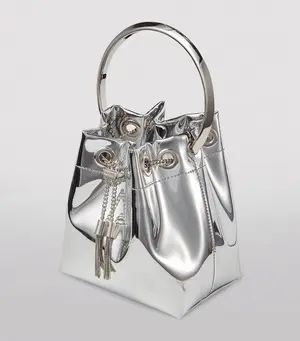 JIMMY CHOO Bon Bon Top-handle Bag With Crystal Embellishments - Silver