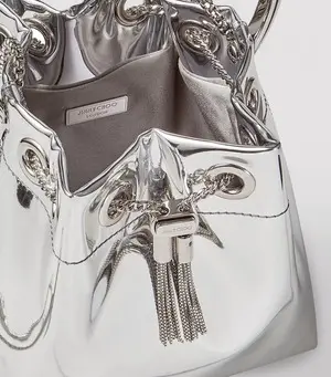 JIMMY CHOO Bon Bon Top-handle Bag With Crystal Embellishments - Silver