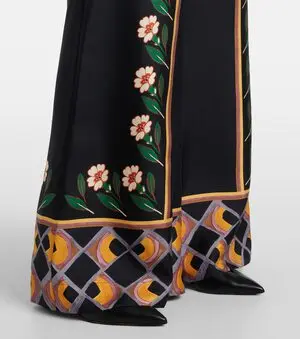 La DoubleJ Printed Silk Palazzo Pants