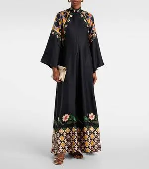 La DoubleJ Magnifico Printed Silk Twill Maxi Dress