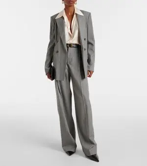 Vince Double-breasted Wool-blend Twill Blazer