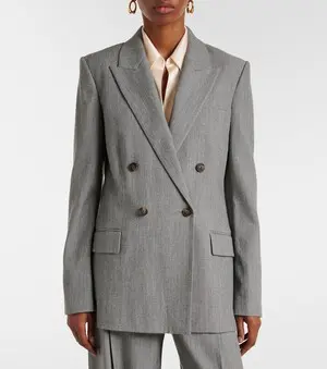Vince Double-breasted Wool-blend Twill Blazer