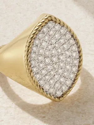 Yvonne Léon 18-karat Gold Diamond Marquise Signet Ring