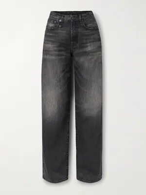 R13 D'arcy Distressed Mid-rise Wide-leg Jeans