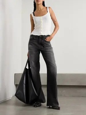 R13 D'arcy Distressed Mid-rise Wide-leg Jeans