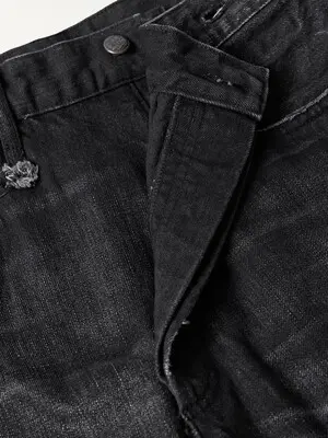 R13 Crossover Asymmetric Distressed Boyfriend Jeans