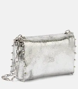 CHRISTIAN LOUBOUTIN Spiked Metallic Leather Crossbody Bag