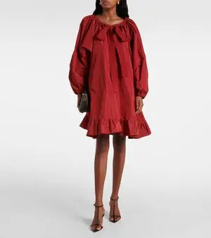 PATOU Frilled Ruffled Midi Dress - Red