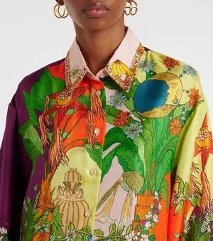 ALEMAIS Tiger Printed Silk Twill Shirt
