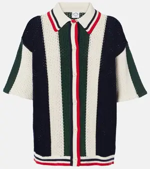 The Upside Reverie Chino Striped Open-knit Cotton Shirt - Multicoloured
