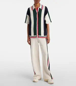 The Upside Reverie Chino Striped Open-knit Cotton Shirt