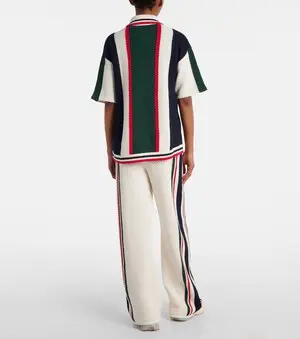 The Upside Reverie Chino Striped Open-knit Cotton Shirt