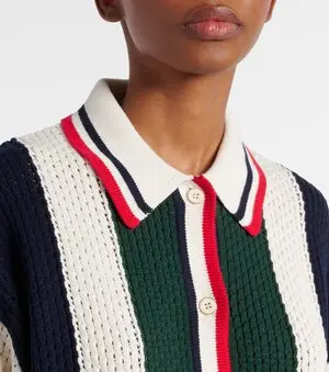 The Upside Reverie Chino Striped Open-knit Cotton Shirt