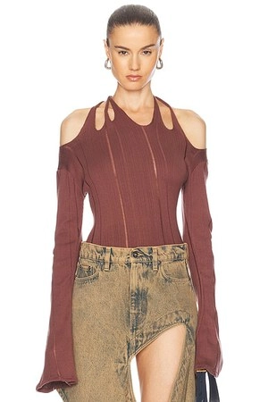 JADE CROPPER Braided Long Sleeve Top