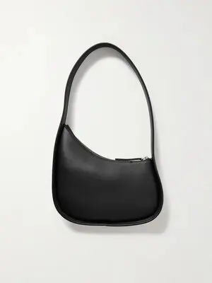 THE ROW Half Moon Leather Shoulder Bag - Black