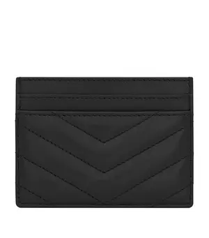 Saint Laurent Matelassé Card Holder - Black