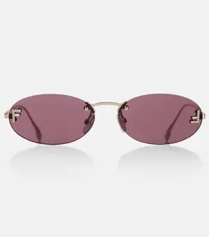 Fendi Crystal Oval Sunglasses Purple
