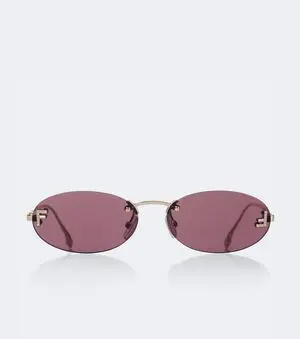 Fendi First Crystal Oval Sunglasses - Purple