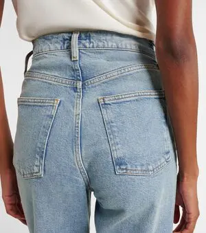 AGOLDE 90s Pinch Waist Crop High-rise Straight Jeans In Ripple - Blue