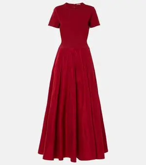 Staud Ponte And Grosgrain Maxi Dress