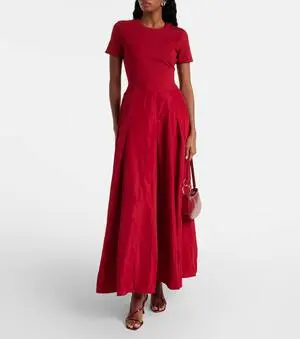 Staud Ponte And Grosgrain Maxi Dress