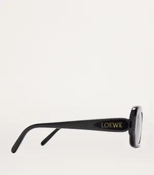 Loewe Acetate Rectangular Slim Sunglasses - Black