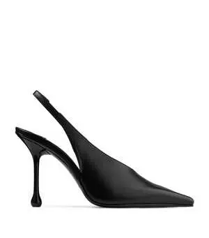 JIMMY CHOO Jimmy Choo Isa 95 Leather Slingback Pumps Black