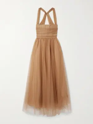 Staud Antonia Ruched Tulle Gown