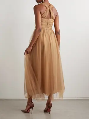 Staud Antonia Ruched Tulle Gown